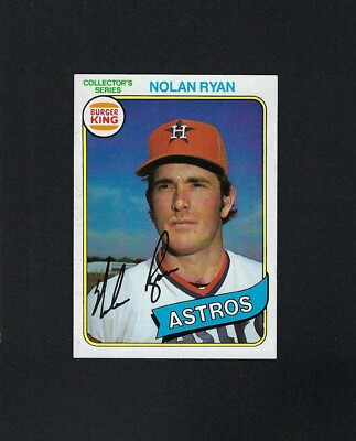 1980 Burger King Pitch Hit & Run #9 NOLAN RYAN Astros NRMT No Creases ...
