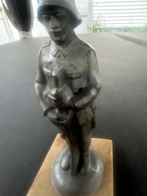 Original German WW2 Soldier Statue on Marble Base-6" Tall-Nice- | eBay