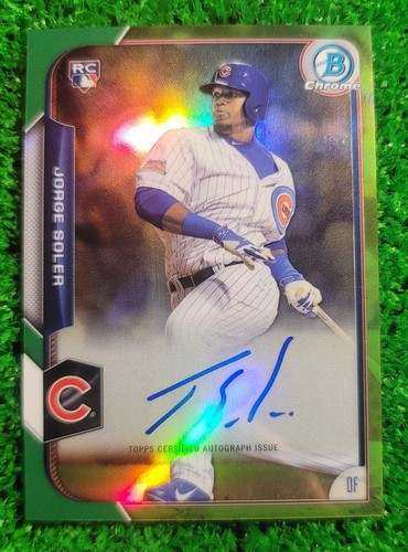 2015 Bowman Chrome - Rookie Autographs Jorge Soler #BCAR-JSO Green ...