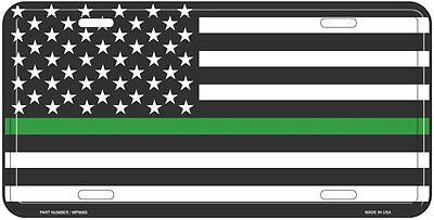American Flag USA Flag Green Line License Plate Wall Sign FAST USA ...
