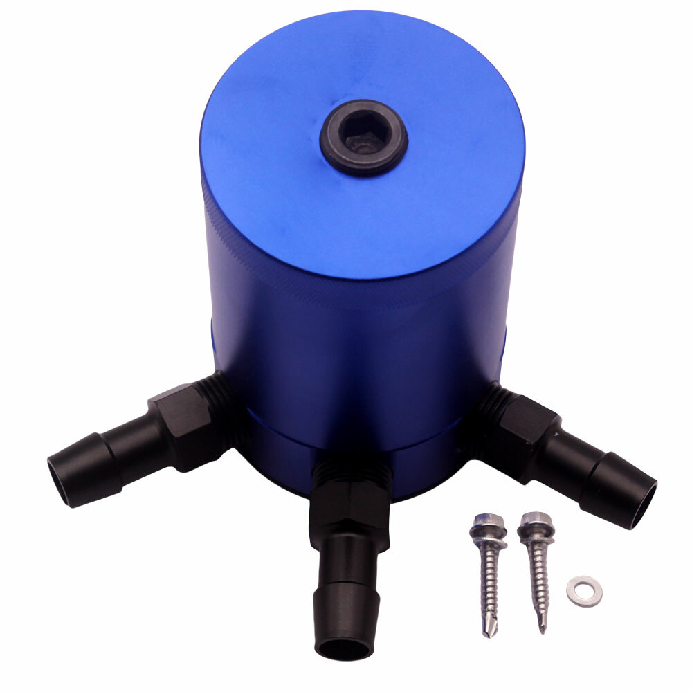 New Universal Racing Baffled 3-Port Catch Can Tank Reservoir Air-Oil ...