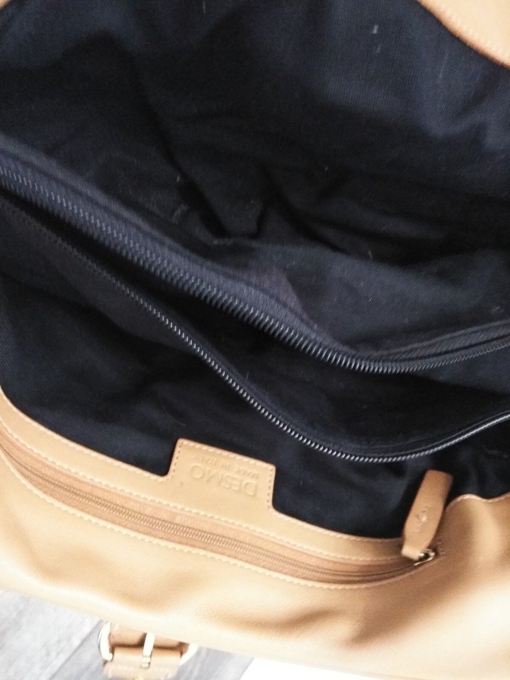 DESMO SATCHEL PURSE HANDBAG CARAMEL STITCH DETAILS MADE IN ITALY (RARE ...