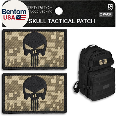 2-Pack Digital Camo Skull Patch Military Patches Hook and Loop ...