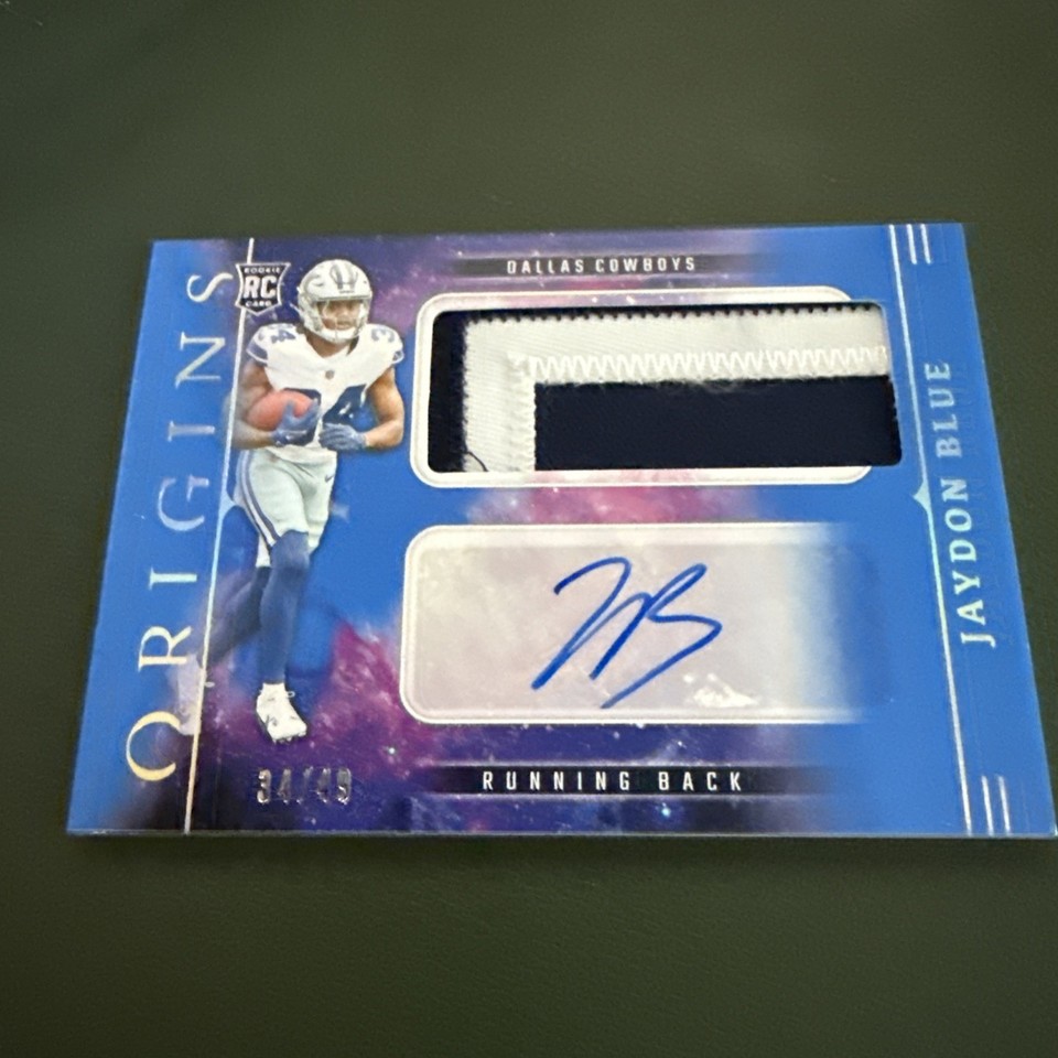 2025 Origins Jaydon Blue Rpa /49 & #Rjj-jbb Auto Rc Dallas Cowboys RPA ...