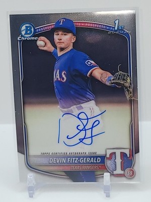 2025 Bowman Chrome Devin Fitzgerald auto 1st Bowman - Rangers | eBay