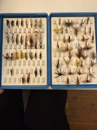 Vintage Flybox with Handmade Flies Fly Fishing Fox Box Made In England ...