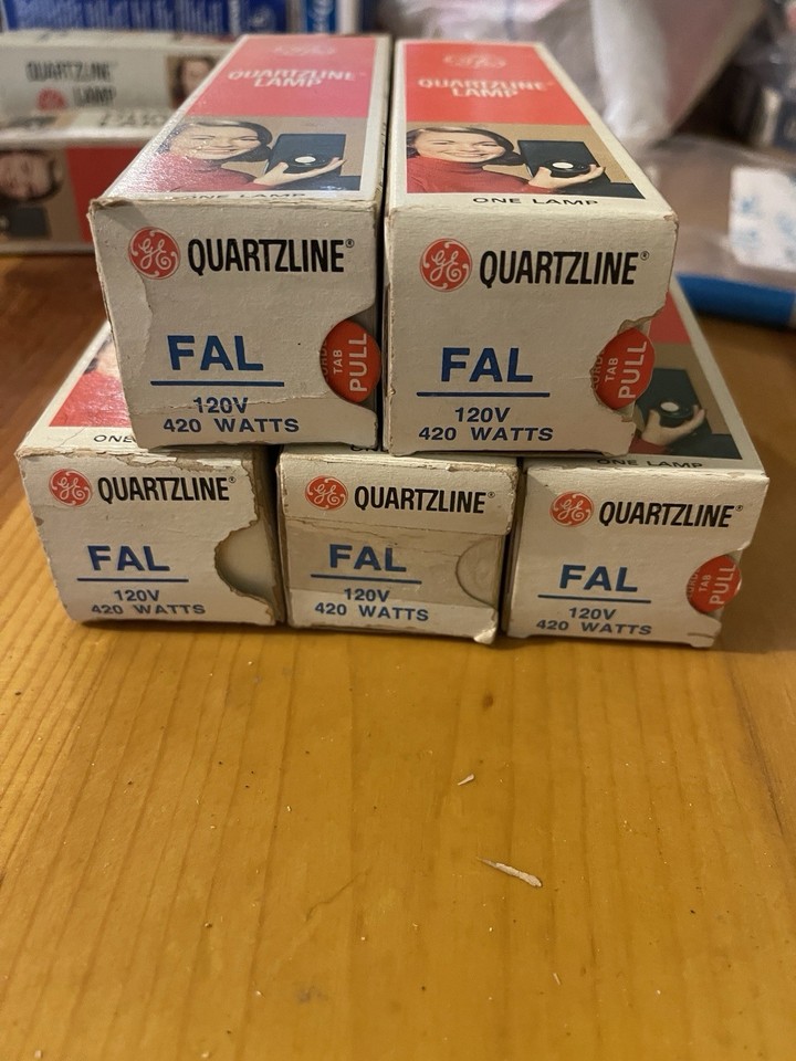 GE Quartzline Projection Lamp FAL 120V 420 Watts Lot Of Five UNTESTED ...