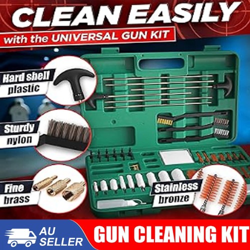 62PCS Gun Cleaning Kit Set For Hunting Rifle Pistol Shotgun Firearm ...