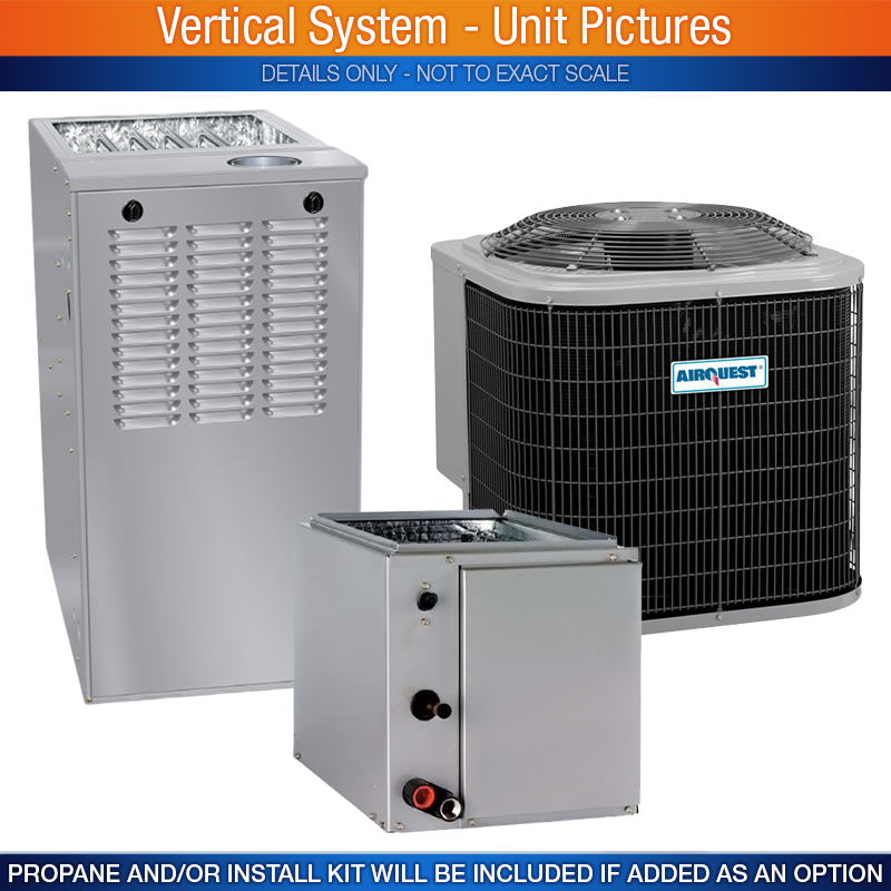 ACiQ 4 Ton Air Conditioning & 80% 110000 BTU NG/LP Gas Furnace AC ...