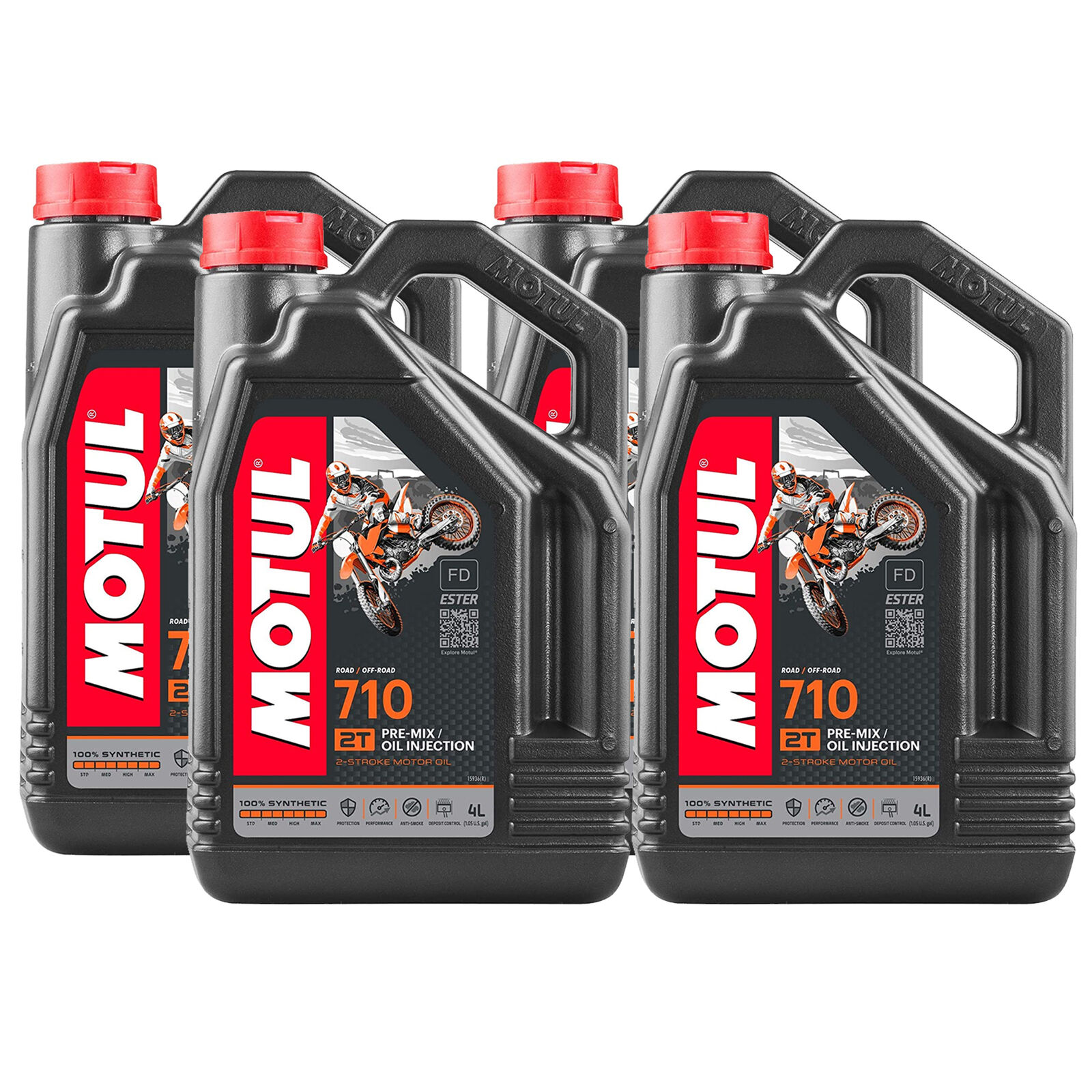 Motul 710 2T 100% synthetic 2-Stroke Ester Core 16L Engine Motor Oil 4 ...