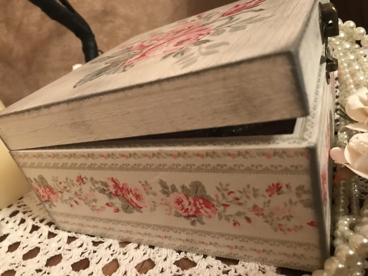 Shabby Chic Covered Boxes Narchie | Stunning Pink Shabby Chic