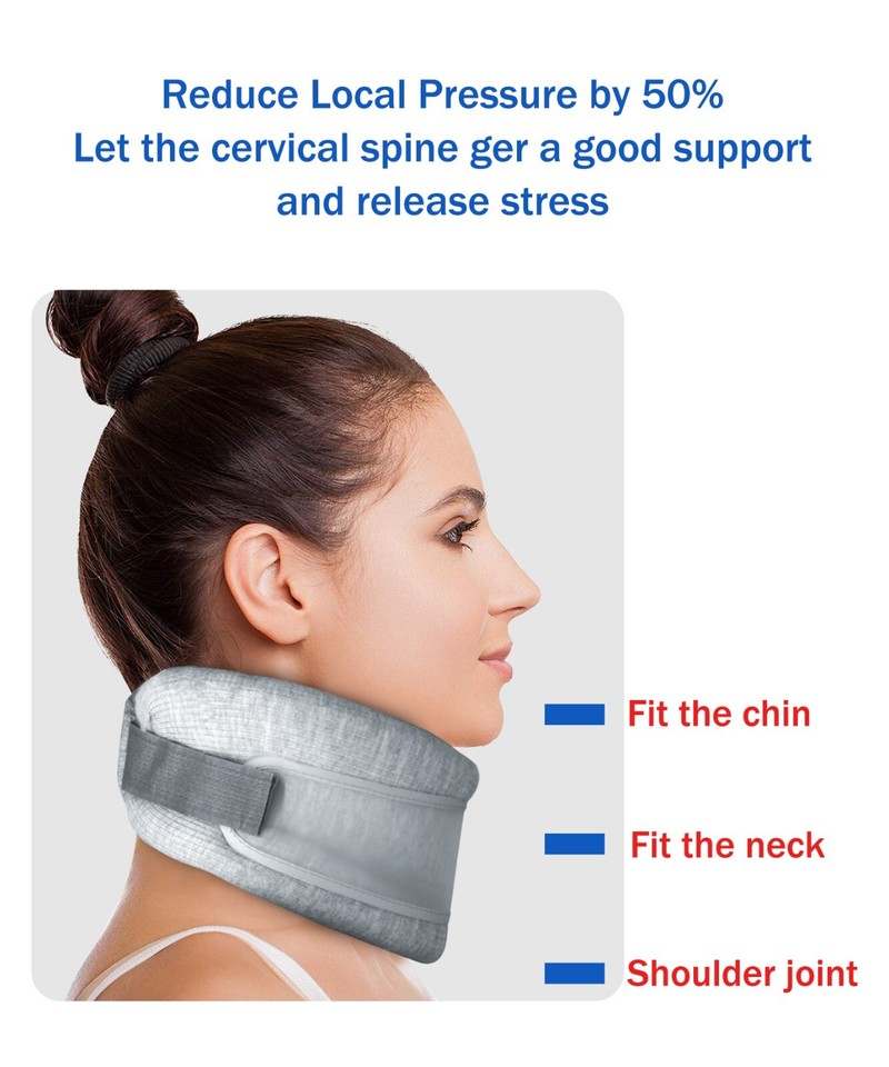 Cervical Neck Traction Support Device Collar Brace Adjustable Pain ...
