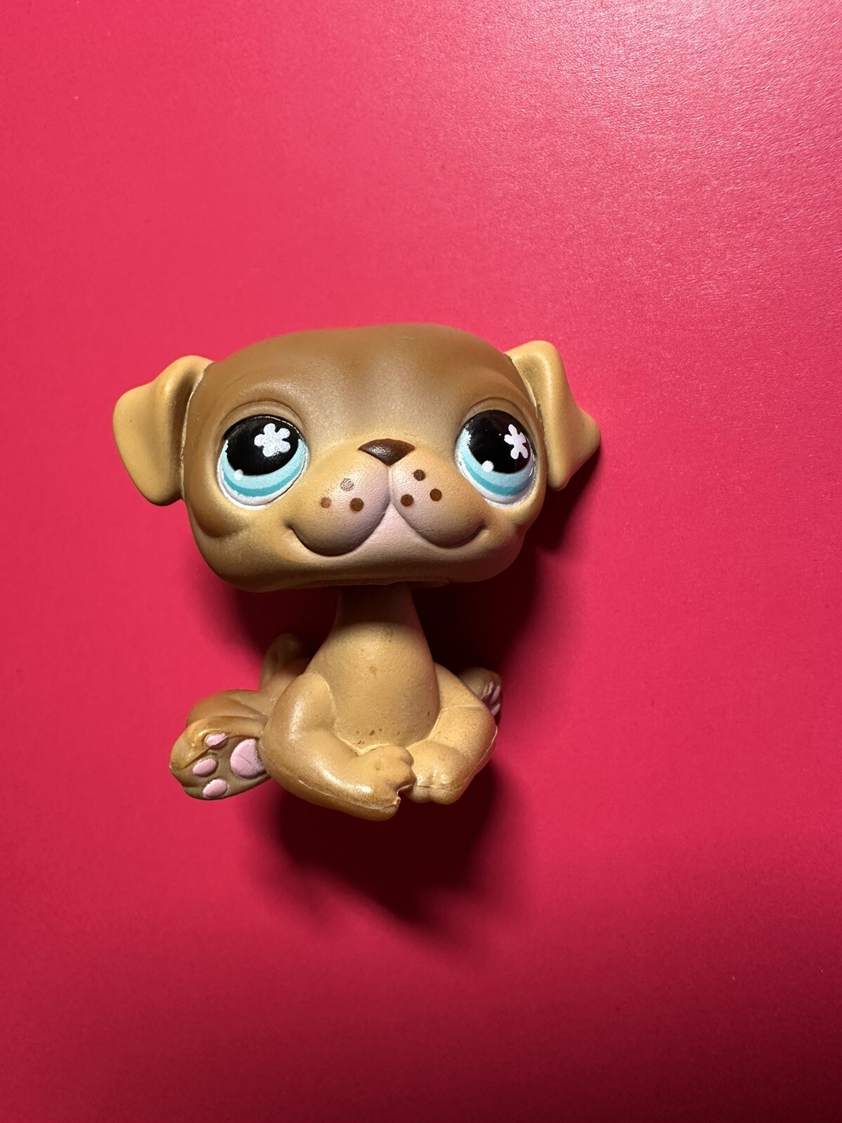 Littlest Pet Shop LPS Authentic #889 Dark Brown Pug Flower Eyed Puppy ...