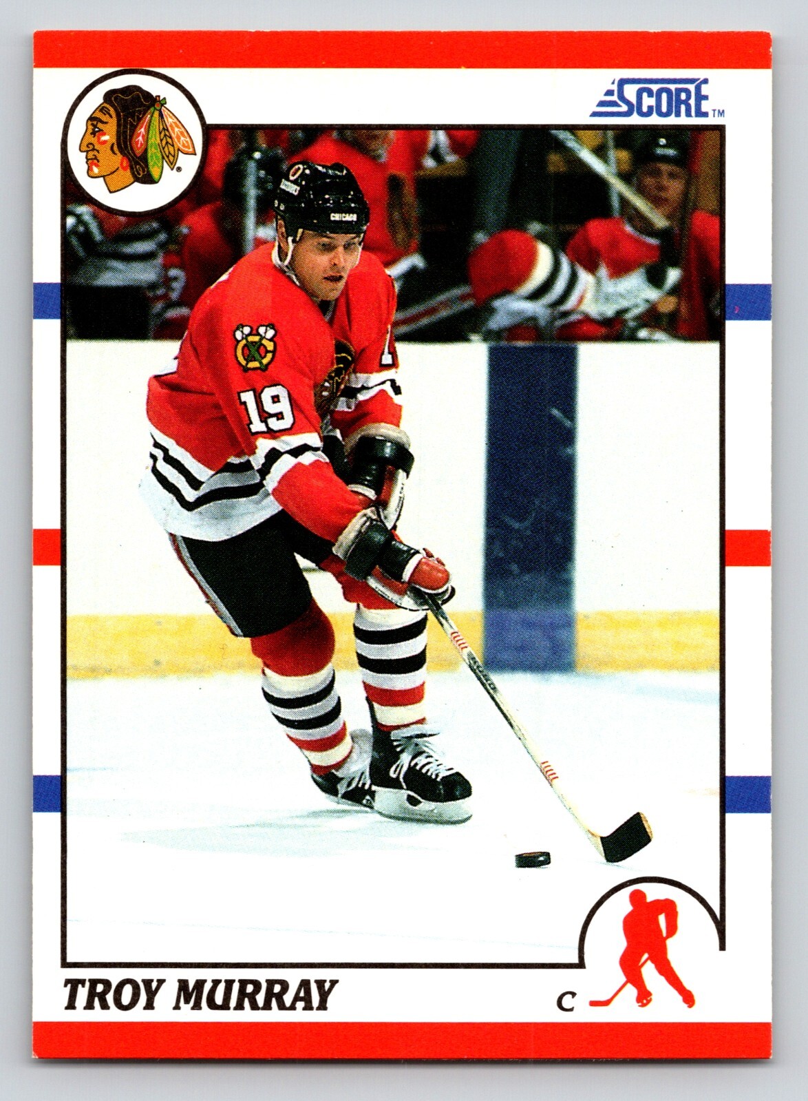 Trade Card 1990 Score Hockey Troy Murray #243 NHL Chicago Blackhawks ...