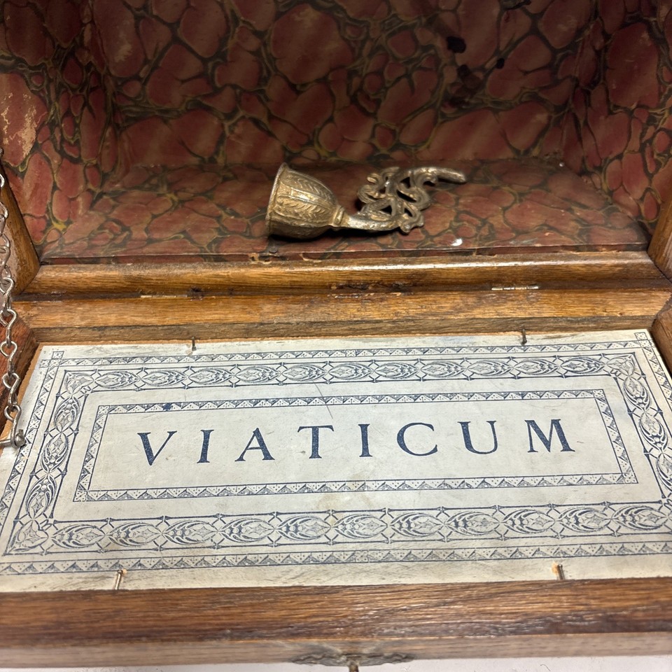 Antique 1900's Catholic Viaticum Last Rites Sick Call Religious Shadow ...