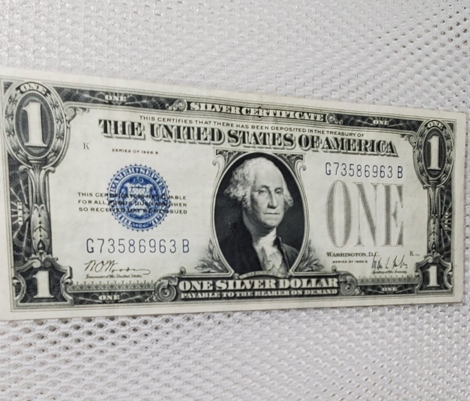 1928 B $1 Silver Certificate Funny Back Note, Blue Seal, AU/UNC Nice ...