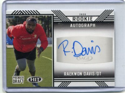 2020 Sage - RAEKWON DAVIS - Autograph Rookie - ALABAMA CRIMSON TIDE | eBay