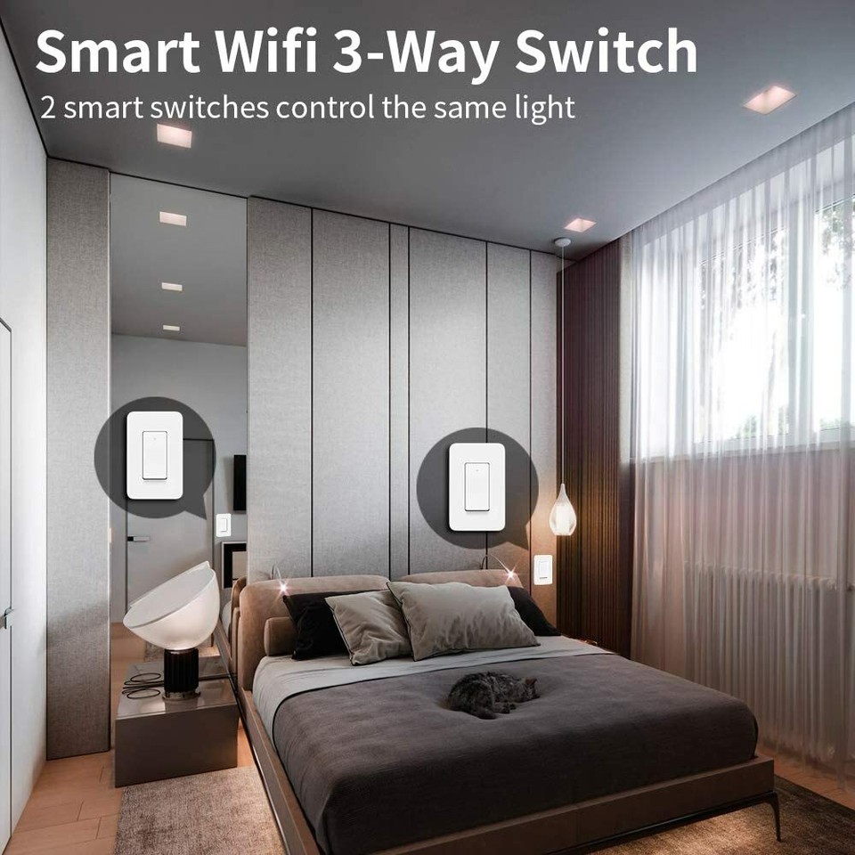 3 Way Smart Light Switch, work with Alexa IFTTT Remote Control, No Hub ...