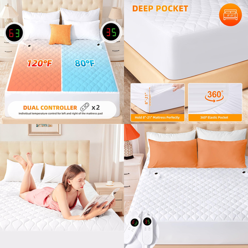 Electric Heated Mattress Pad Bed Warmer Heater Sleeping Comfort ...