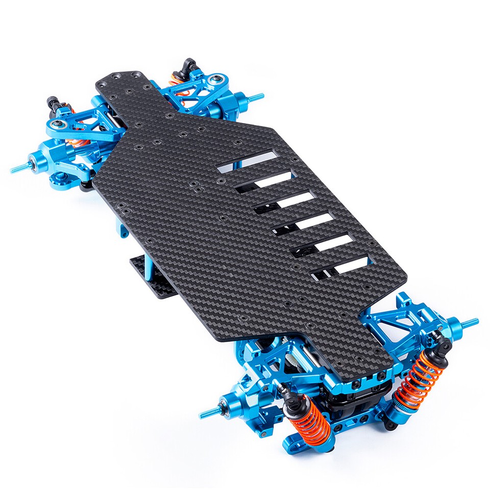 Upgraded Metal Alloy Carbon Fiber Chassis Frame Kit For TT02 1/10 RC ...