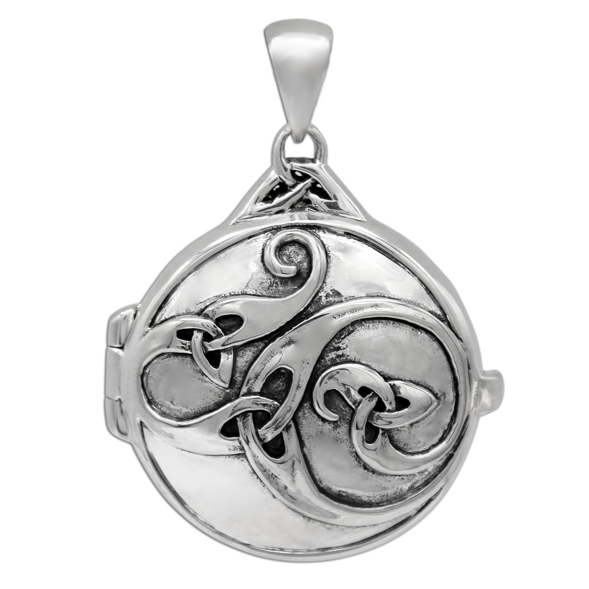 Sterling Silver Celtic Knot Triskele Swirl Locket by Dryad Design Irish ...