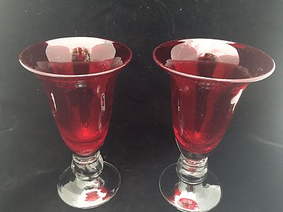 10" RUBY RED FLUTED GLASS VASE | eBay