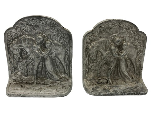 Hubley Bookends 313 Knight Maiden Horse Romeo & Juliet Cast Iron ...