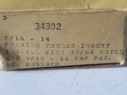 Lot of (5) New Premier Supertanium Thread Inserts, 34302, 7/16-14 | eBay