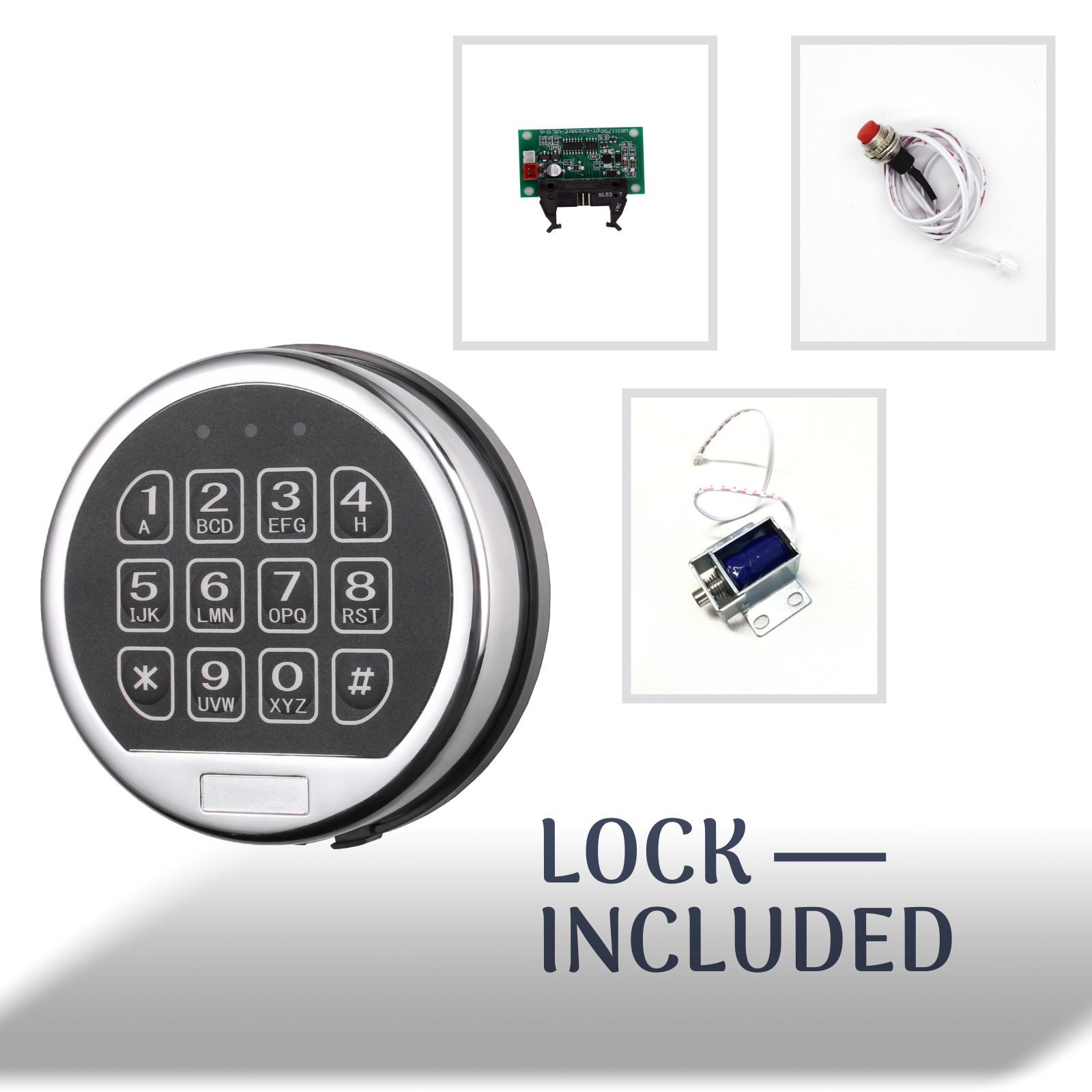 Gun Safe Lock Replacement with Solenoid Lock W/ Chrome Keypad Safe ...
