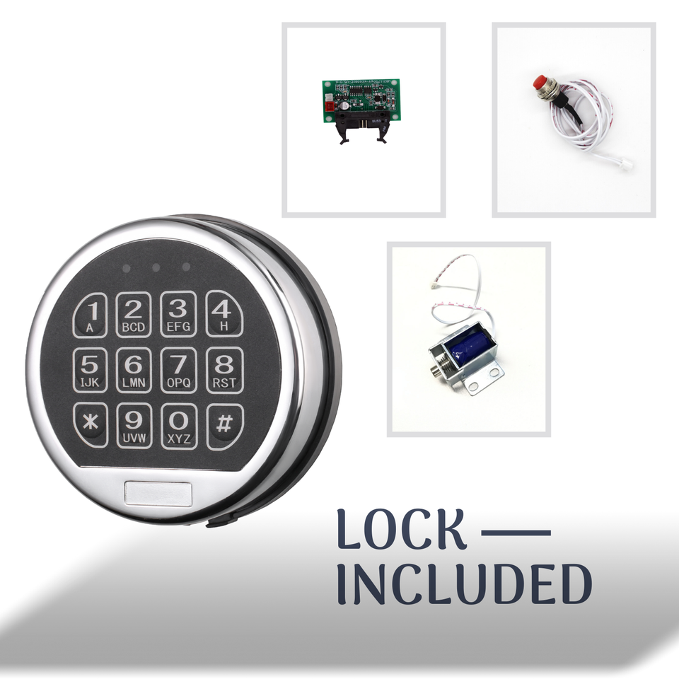 Gun Safe Lock Replacement with Solenoid Lock W/ Chrome Keypad DIY Safe ...