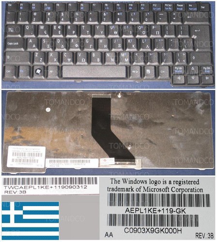 Greek Qwerty Keyboard Packard Bell MZ35 ARGO C, MZ36 AEPL1KE+119-GK ...