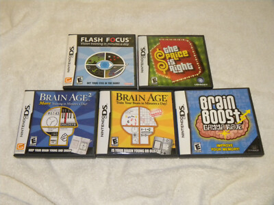 Lot of 5 Nintendo DS Brain Health / Brain Games Brain Age Brain Boost ...