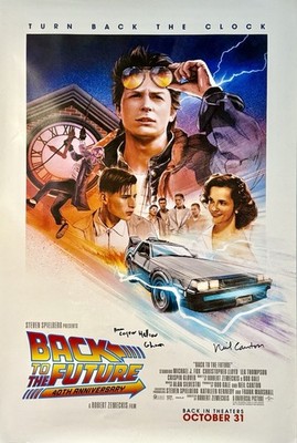 Back To The Future Original Poster Signed By Crispin Glover And Neil ...
