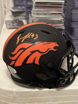 Drew Lock Signed Denver Broncos Eclipse Mini Helmet JSA Mile High Auto ...