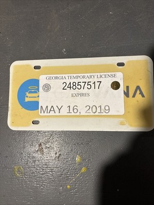2019 Georgia Temporary License Plate Carvana | eBay