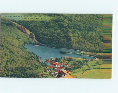Linen AERIAL VIEW OF TOWN Dixville Notch - Near Jefferson New Hampshire ...