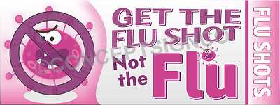 1.5'X4' FLU SHOTS BANNER Outdoor Signs Influenza Bug Risk Medical ...