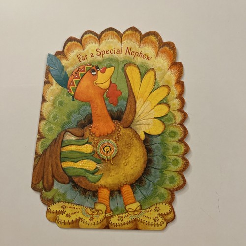 Vintage Greeting Card Thanksgiving Hippie Turkey Indian G6 | eBay