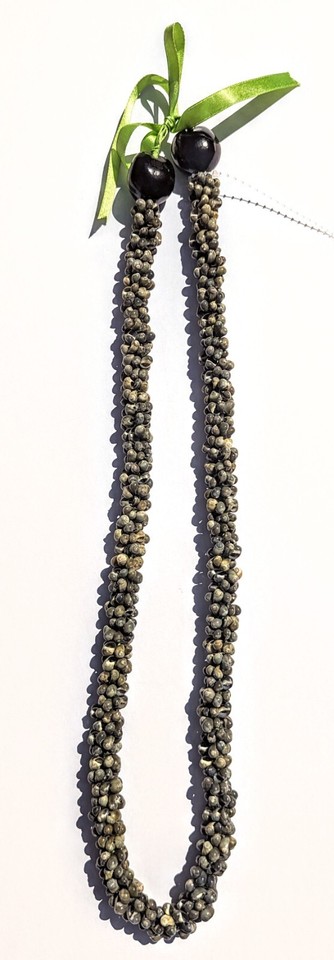 Hawaiian Cruise Vacation Summer Green Mongo Shell Black Kukui Nut Lei ...