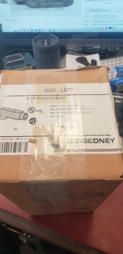 NEW OZ GEDNEY, OZG, CONDUIT OUTLET BODY, LB77, LB 77, 2-1/2" HUB SIZE ...