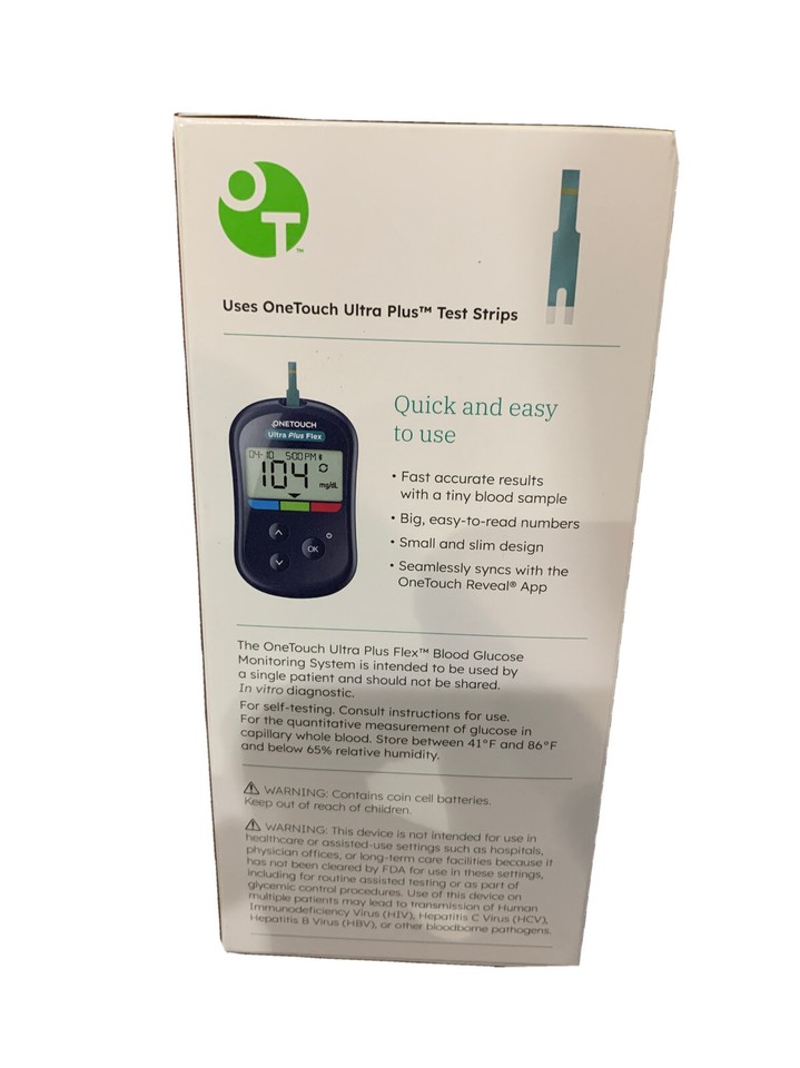 One Touch Ultra Plus Flex Meter Blood Glucose Monitoring System. Blood ...