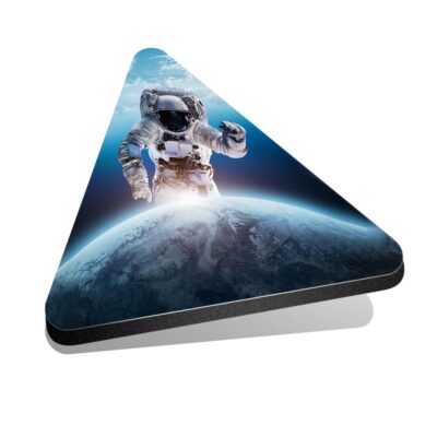 1x Triangle Fridge MDF Magnet Space Astronaut Planet Earth #63280 | eBay UK
