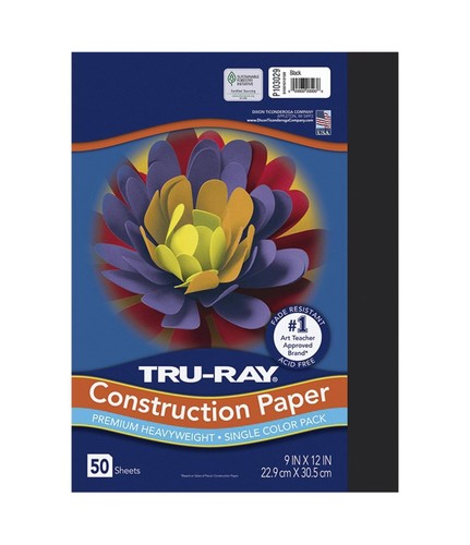 Pacon Tru-Ray Heavyweight Construction Paper, Black, 9" x 12", 50 Sheets, Sul... 999993802442| eBay