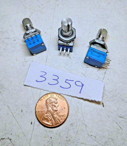 New! Lot of (3) Alps 3B20KΩX2C.C Dual 20K Linear Taper Pot w/Center ...