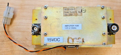 804040-1 RF Microwave Low Level Amplifier 15dB Gain 1.57-2.12GHz TNC(f ...