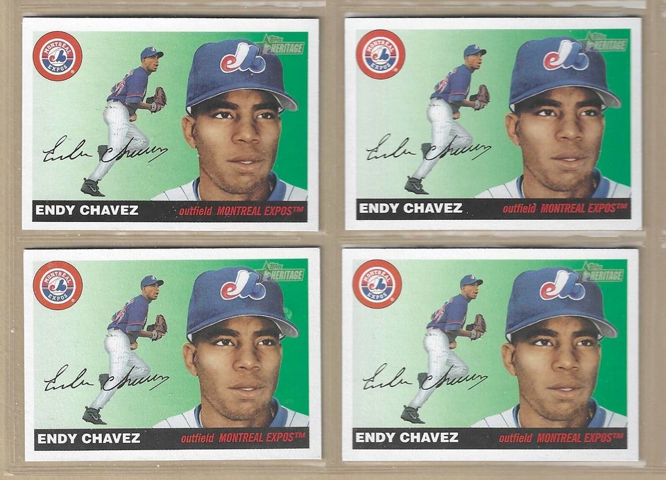 Lot of (10) 2004 Topps Heritage ENDY CHAVEZ #15 Expos -- FREE/FAST ...