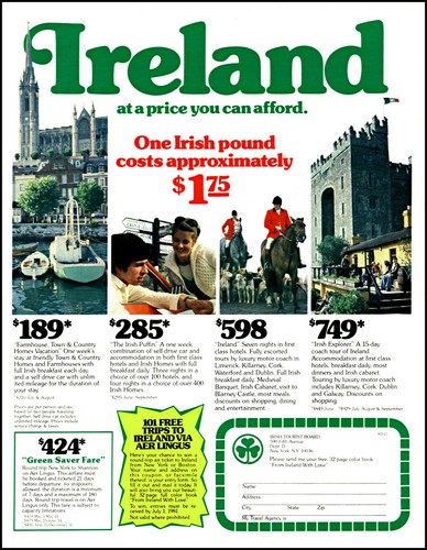 1981 Ireland vacation Irish Tourist Board travel retro photo print ad ...