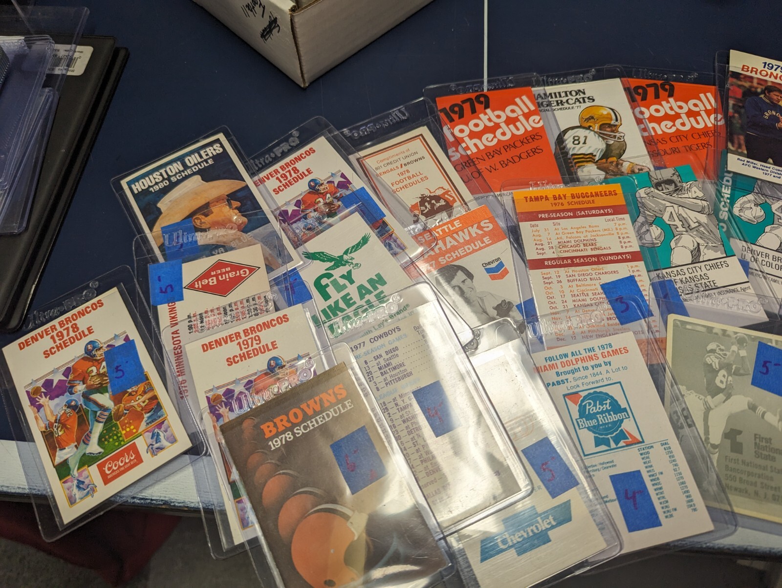 HUGE lot of 53 vintage football pocket schedules 70's And 80's | eBay