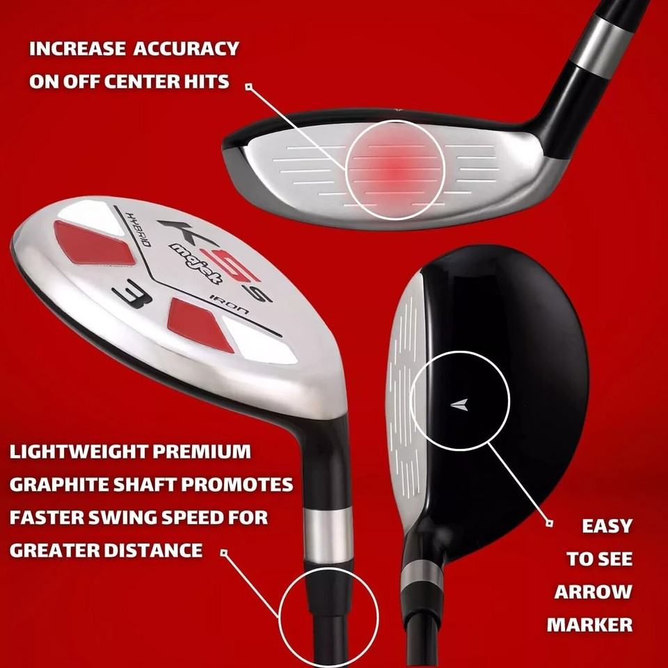 Demo Mens Senior Hybrid Golf Set 3 - PW Graphite Clubs Right Handed All ...