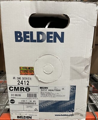 Belden 2412 009U1000 CAT6+ Network Cable 4-Pair U/UTP CMR, 23AWG, 1000 ...